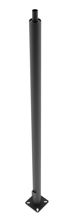 RAB PR4-11-15WT Pole 4" Round 11 Gauge 15 Foot Welded TENON Square Base ...