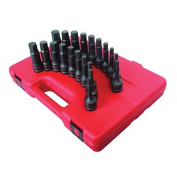 Sunex Tools 2637 20pc 1/2" Dr. SAE & Metric Impact Hex Driver Master ...